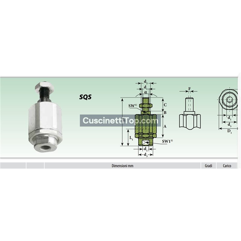 Terminale a snodo diritto SQS 10
